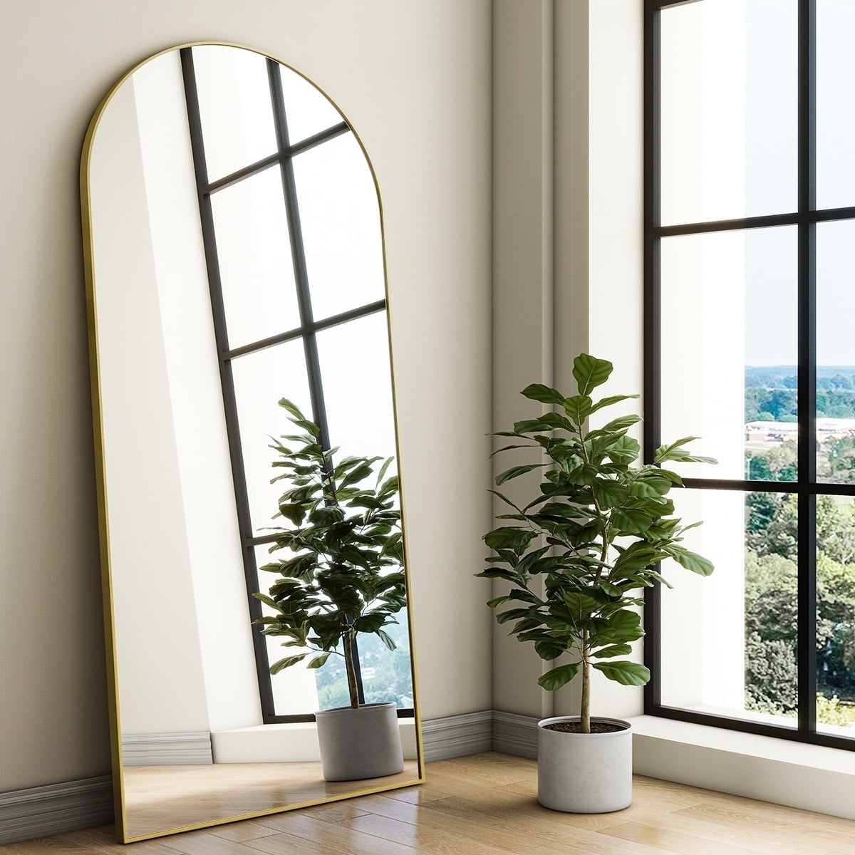 BEAUTYPEAK 71"x30" Arch Full Length Mirror Oversized Floor Mirrors for ...