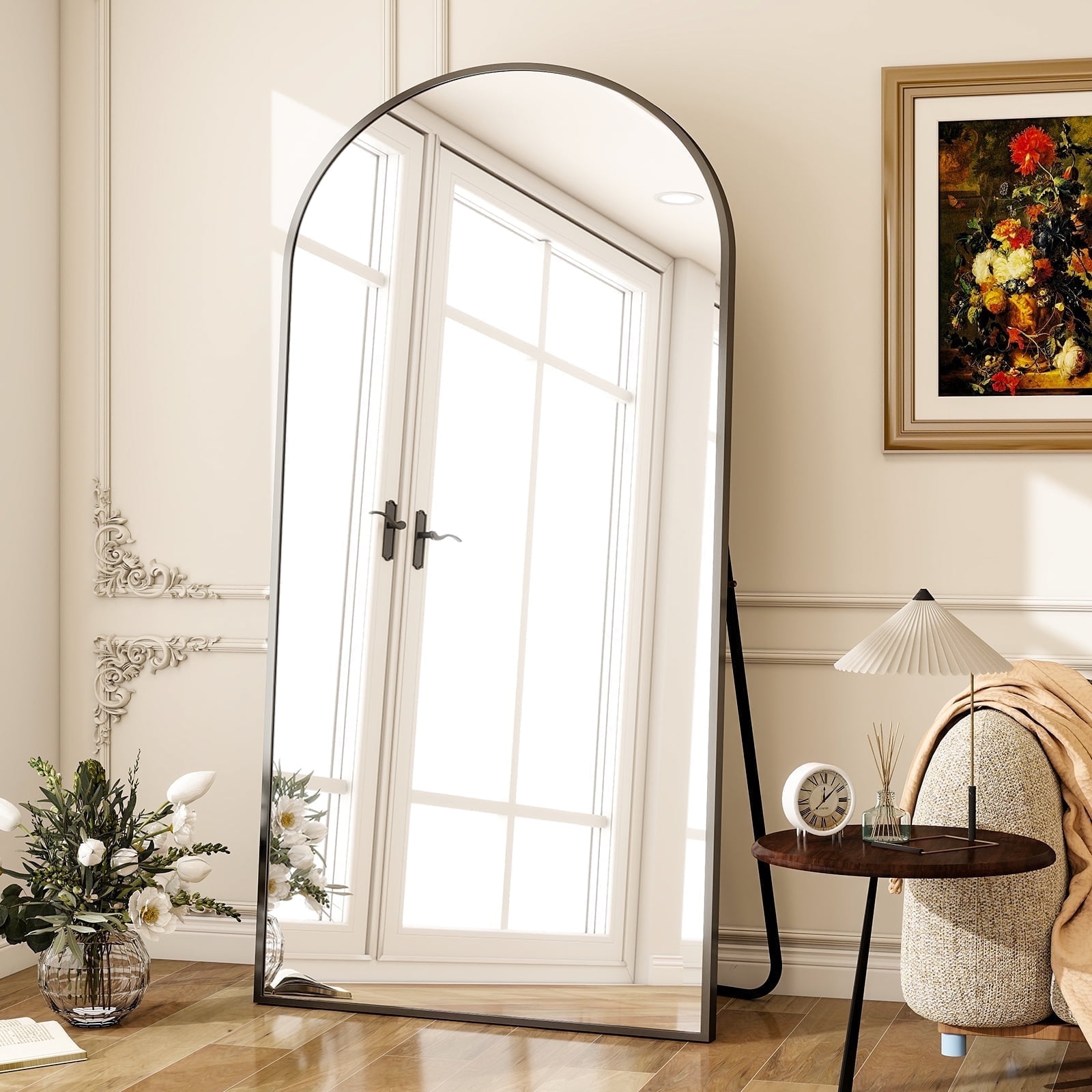 BEAUTYPEAK 77"x39" Arch Full Length Mirror Oversized Floor Mirrors for ...