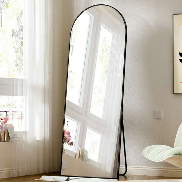 BEAUTYPEAK Arched Full Length Floor Mirror 58"x18" Full Body Standing ...