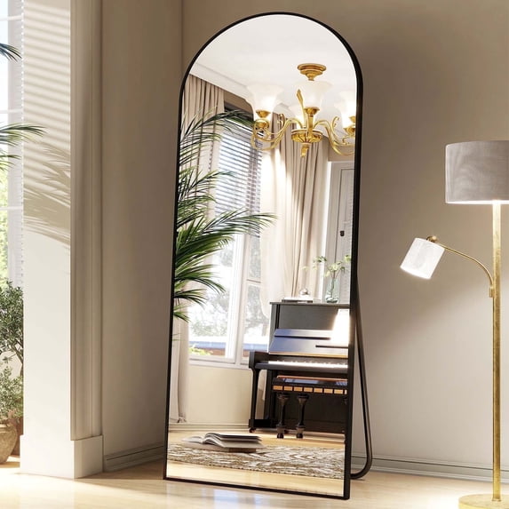 BEAUTYPEAK Arched Full Length Floor Mirror 65"x25" Full Body Standing ...