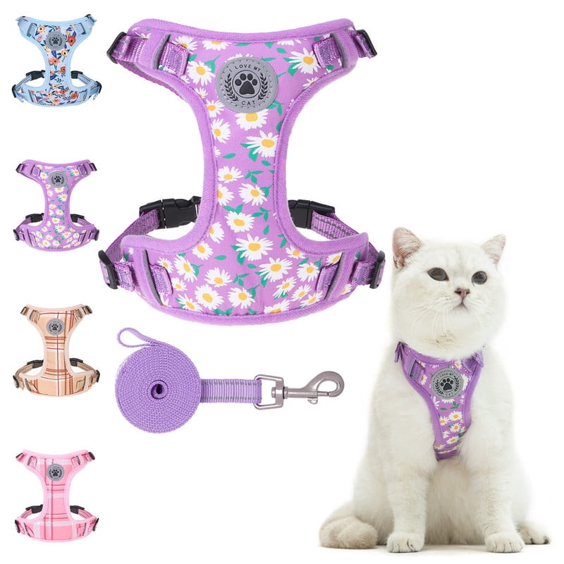 BEAUTYZOO Cat Harness and Leash Set for Walking Escape Proof, Neck ...