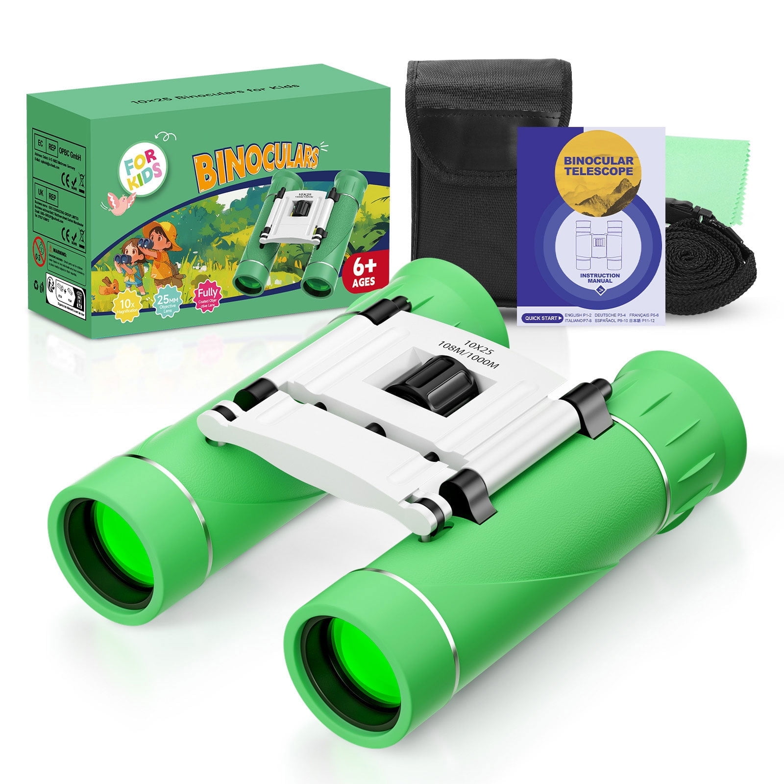 BEBANG 10x25 Kids Binoculars, FMC, Waterproof Compact Pocket Foldable ...