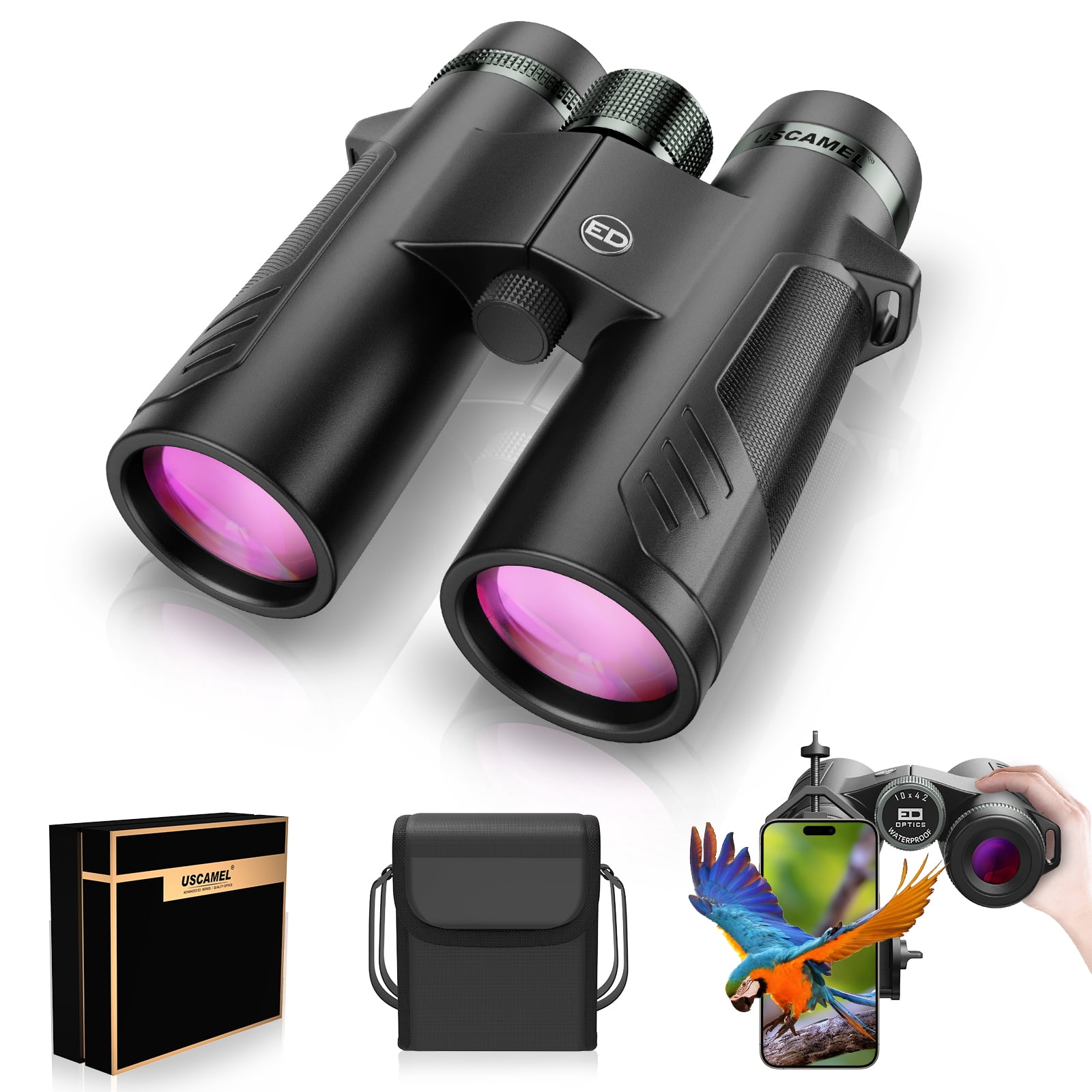 BEBANG 10x42 ED Binoculars for Adults, Extra-Low Dispersion ED Glass ...
