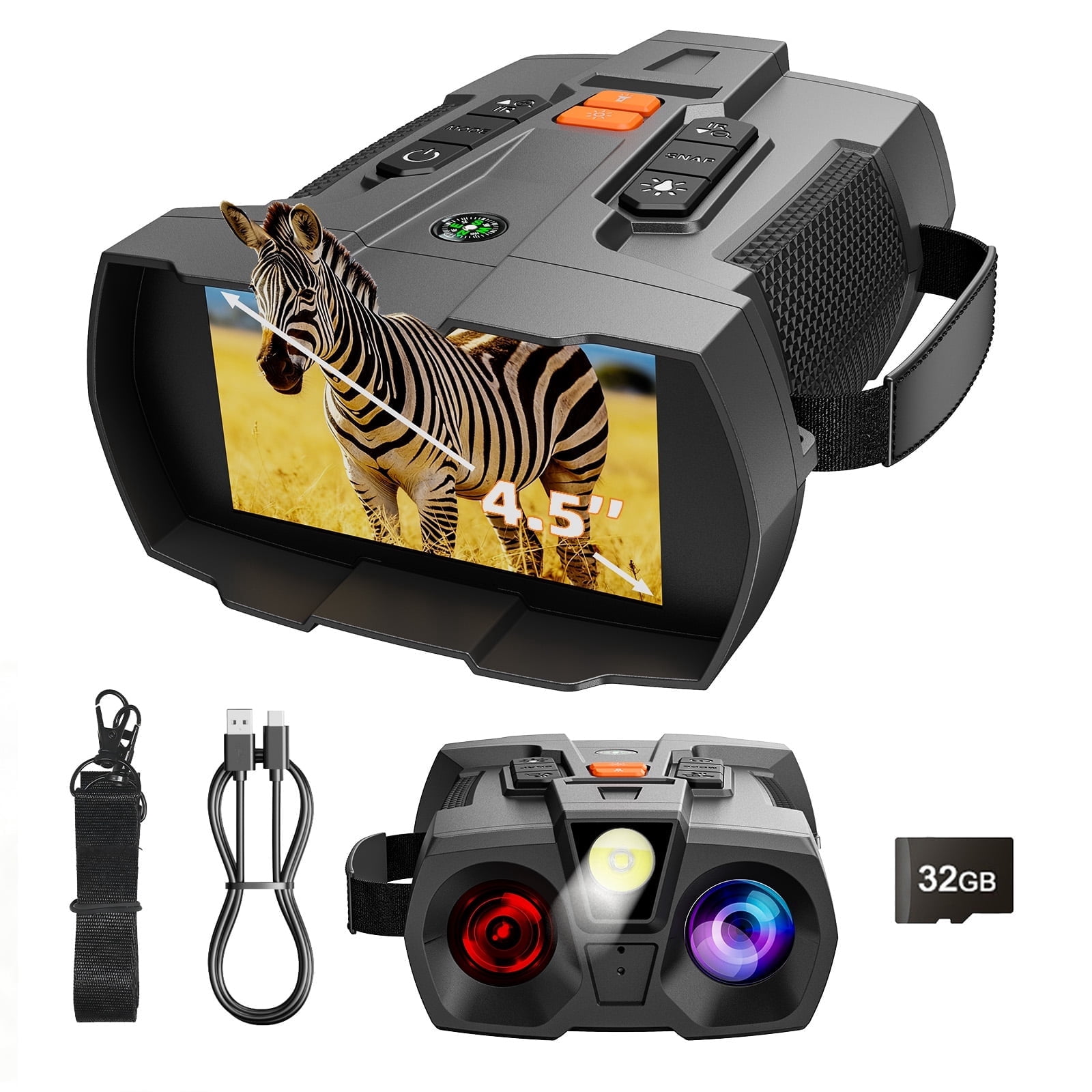 BEBANG 4K Night Vision Goggles for Adults, 10x Night Vision Binocular ...