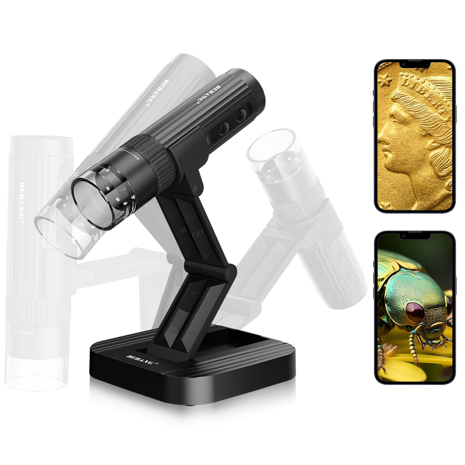 BEBANG 50X-1000X Handheld Microscopes, HD WiFi Digital Microscope with ...