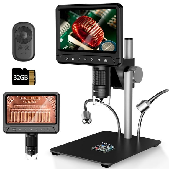 BEBANG 7" Coin Microscope for Adults Kids, LCD Digital Microscope with ...