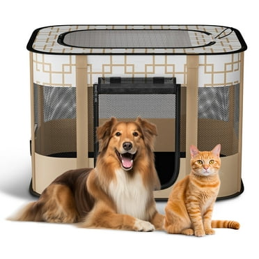 PawHut 24 Panel 31.5 Inch Dog Playpen for Small and Medium Dogs, Gray ...