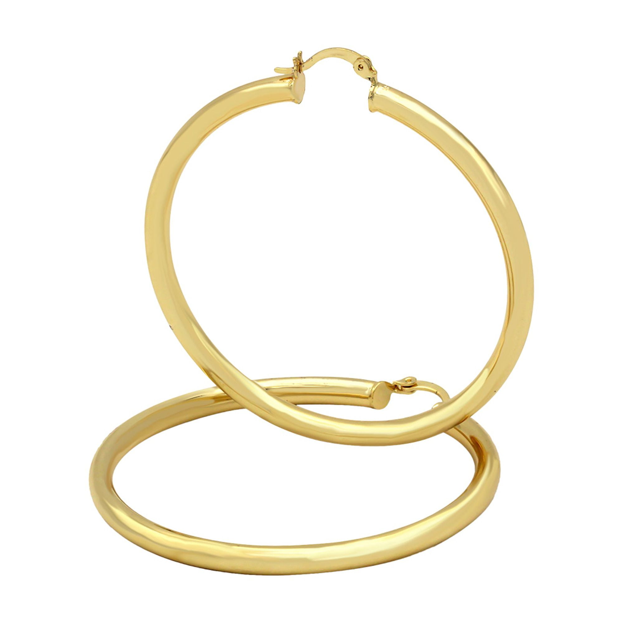 BEBERLINI Large Hoops 50 mm 14K Gold Filled Hoop Earrings Fashion ...
