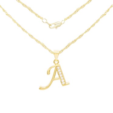 SuperJeweler G Initial Necklace in 14 Karat Rose Gold, Diamond Accent ...