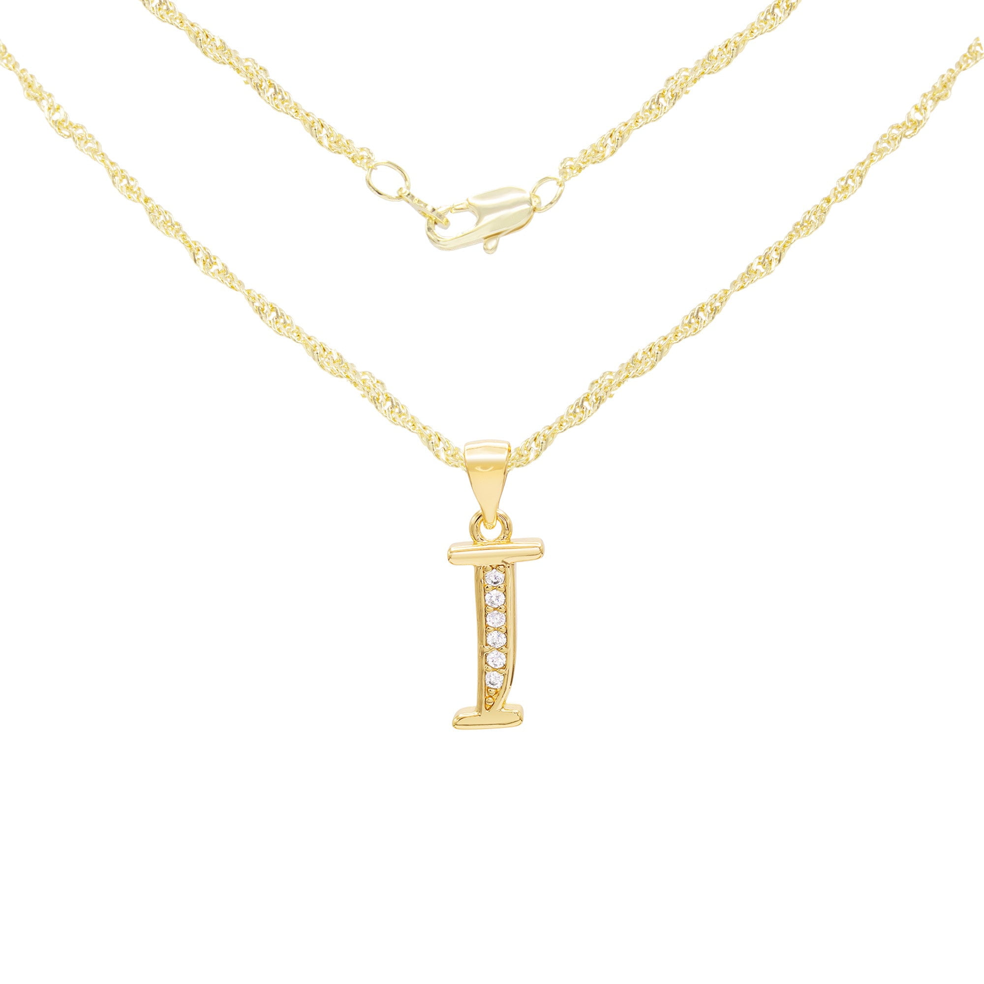 BEBERLINI Women Initial Letter I Pendant Necklace 14K Gold Filled Rope ...