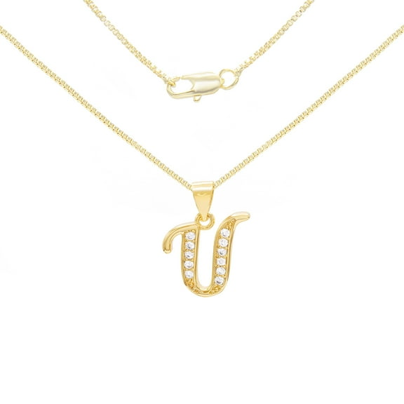 BEBERLINI Women Initial Letter B Pendant Necklace 14K Gold Filled Cuban ...