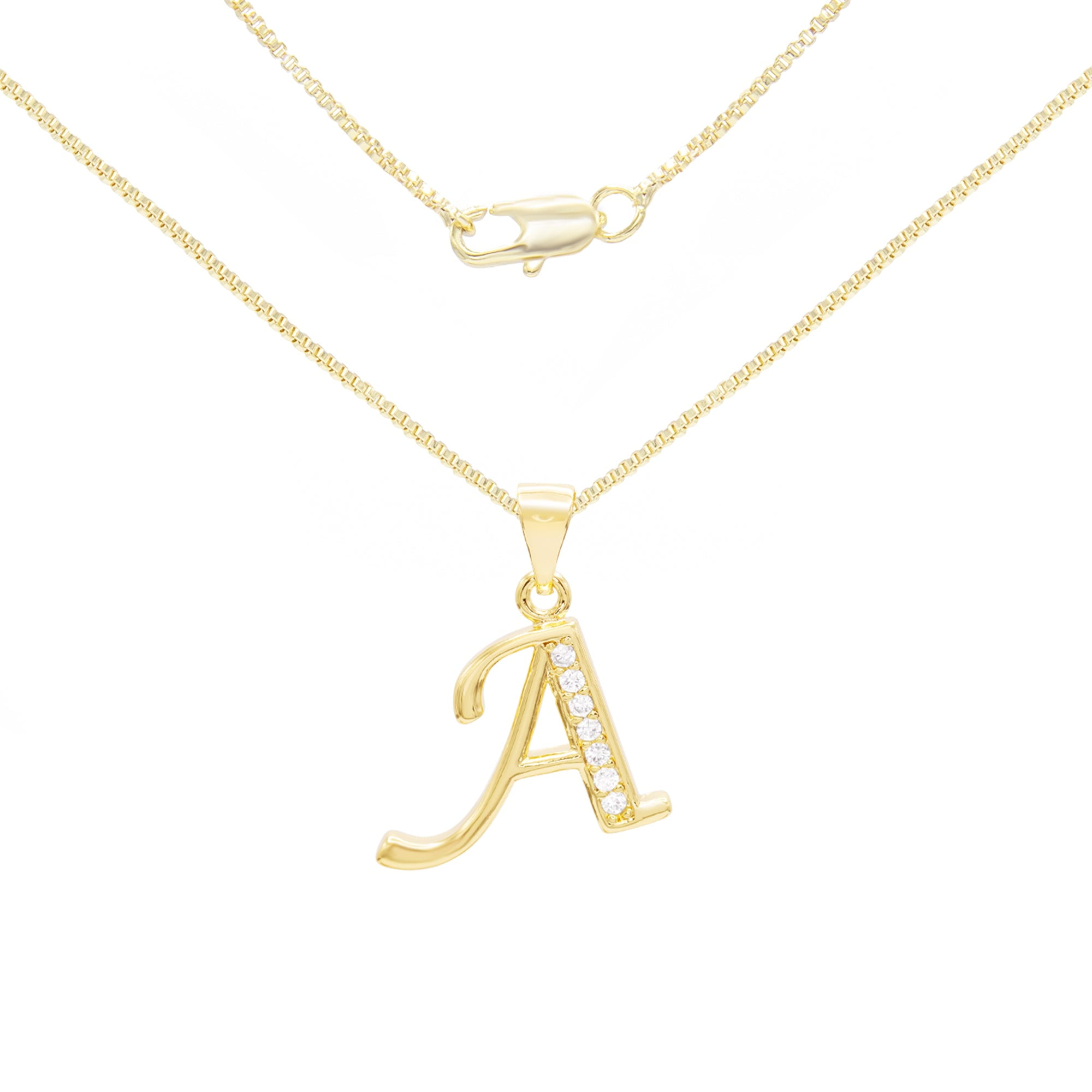BEBERLINI Women Initial Letter A Pendant Necklace 14K Gold Filled Box ...