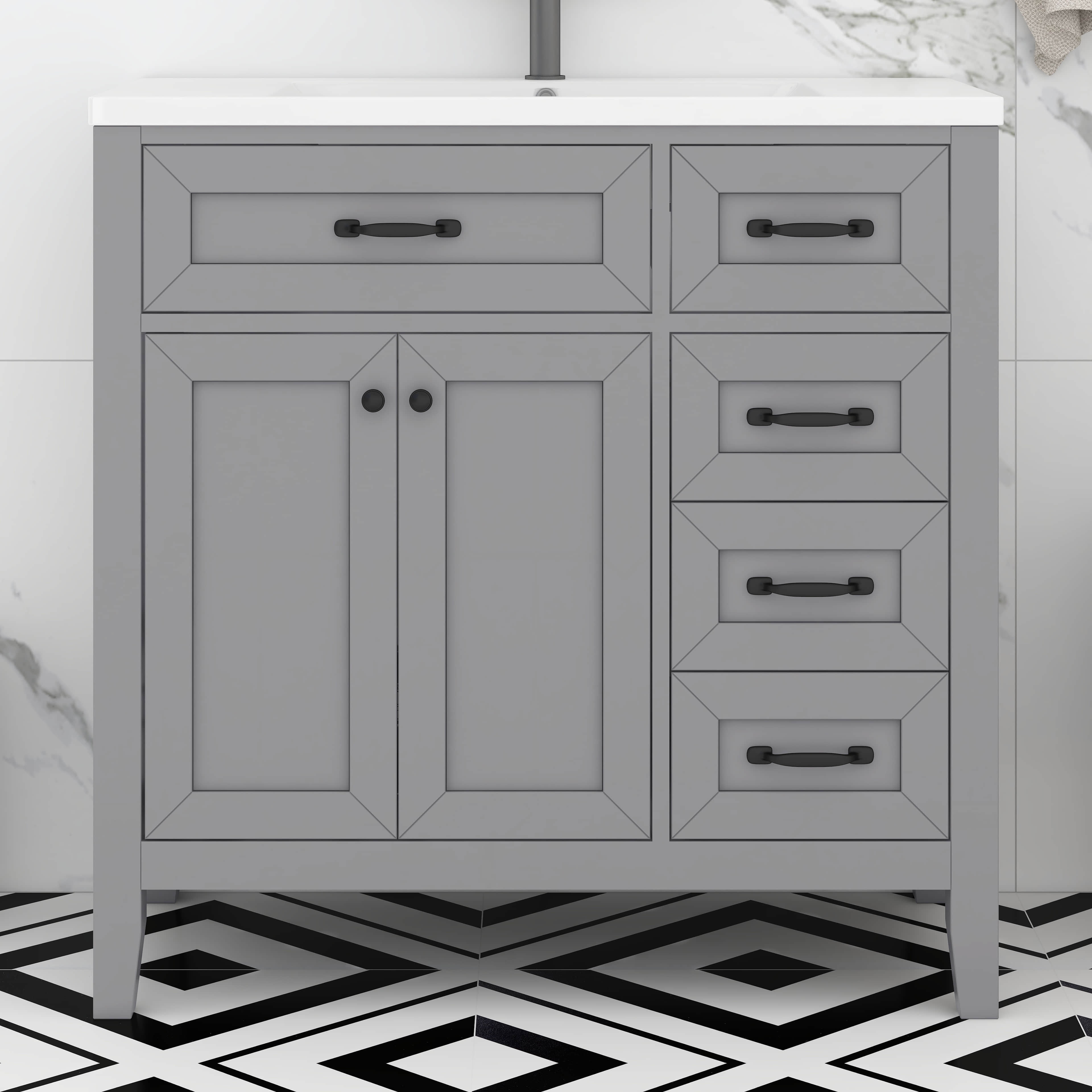 BEBPILOO 36" Bathroom Vanity without Sink, Cabinet Base Only, Bathroom ...