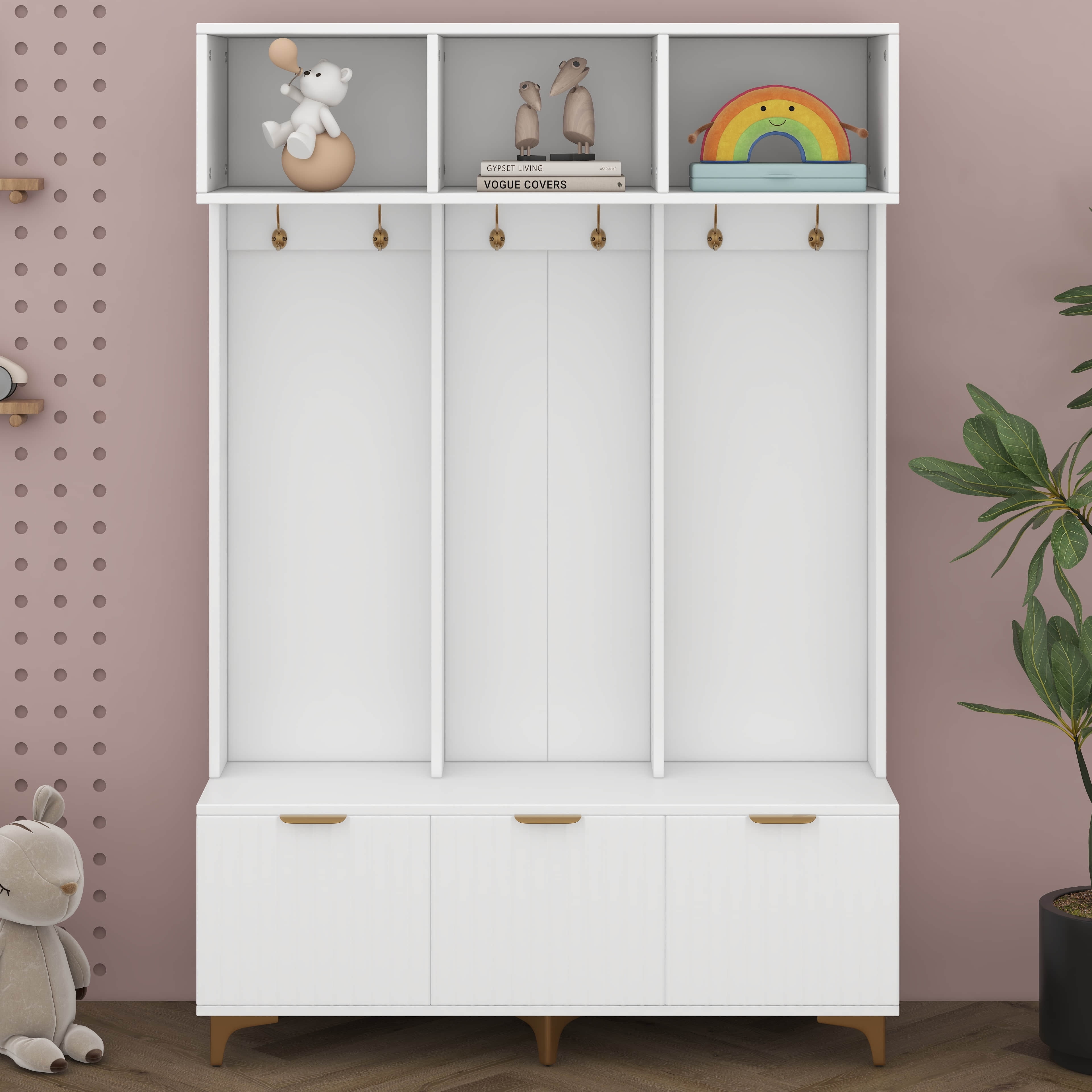 BEBPILOO Modern Large Storage Hall Tree with Bench, Multi-functional ...