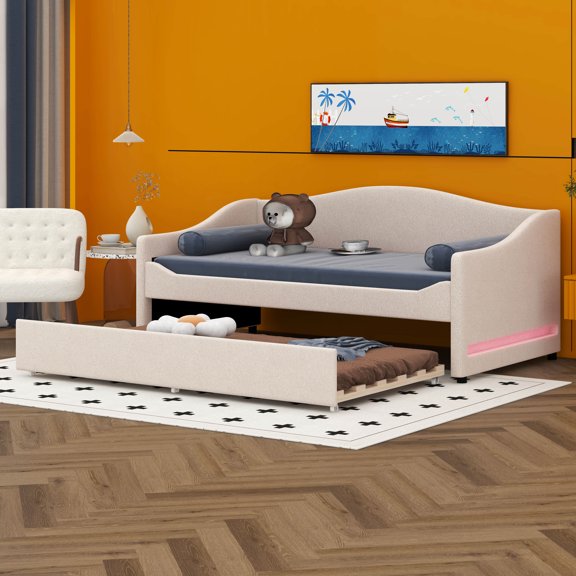 Acme Peridot Daybed & Trundle (Twin Size) in Dove Gray Velvet - Walmart.com