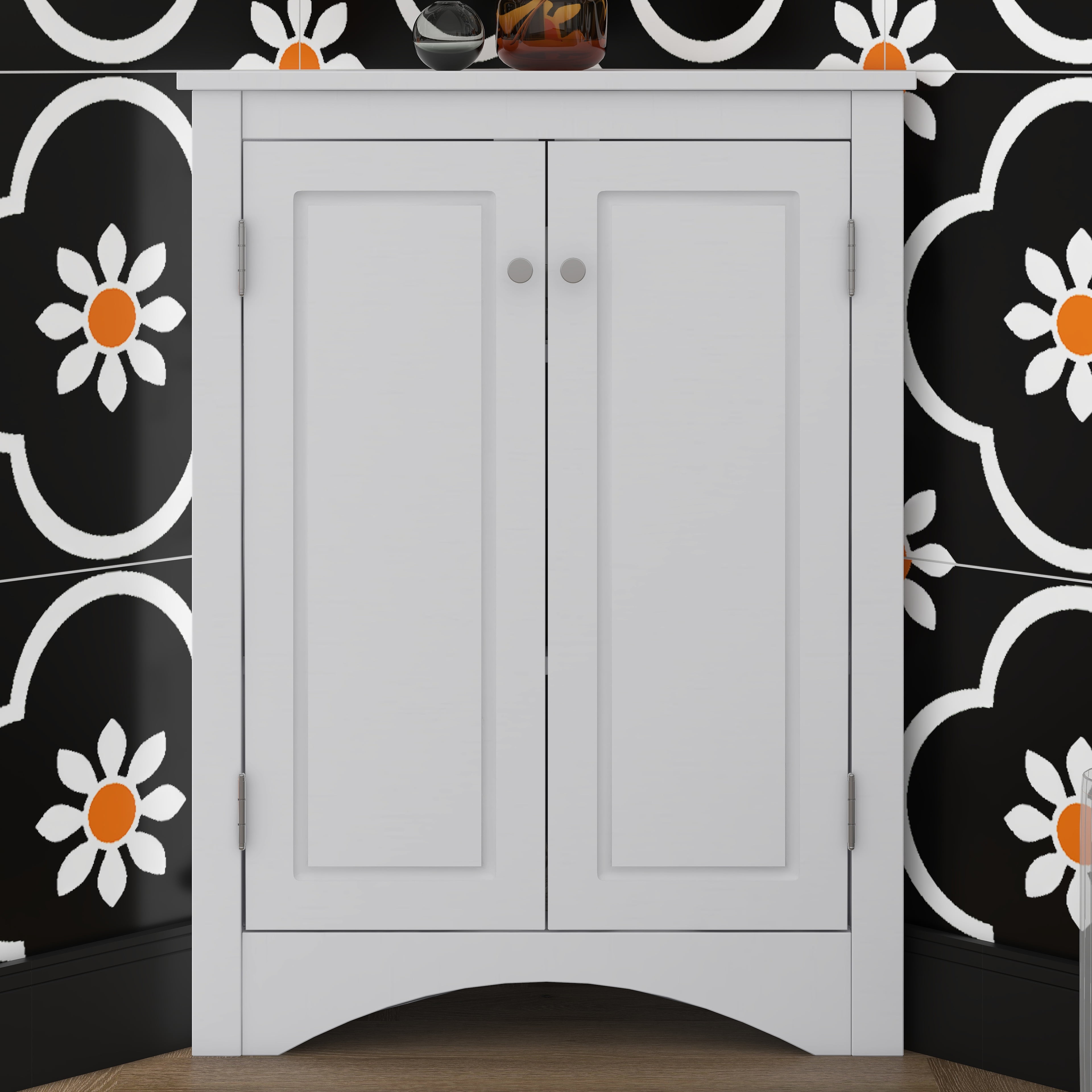 BEBPILOO Triangle Floor Bathroom Storage Cabinet with Adjustable ...
