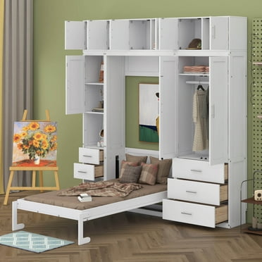 AFI Southampton Queen Murphy Bed Chest - Wood, Mattress - Walmart.com