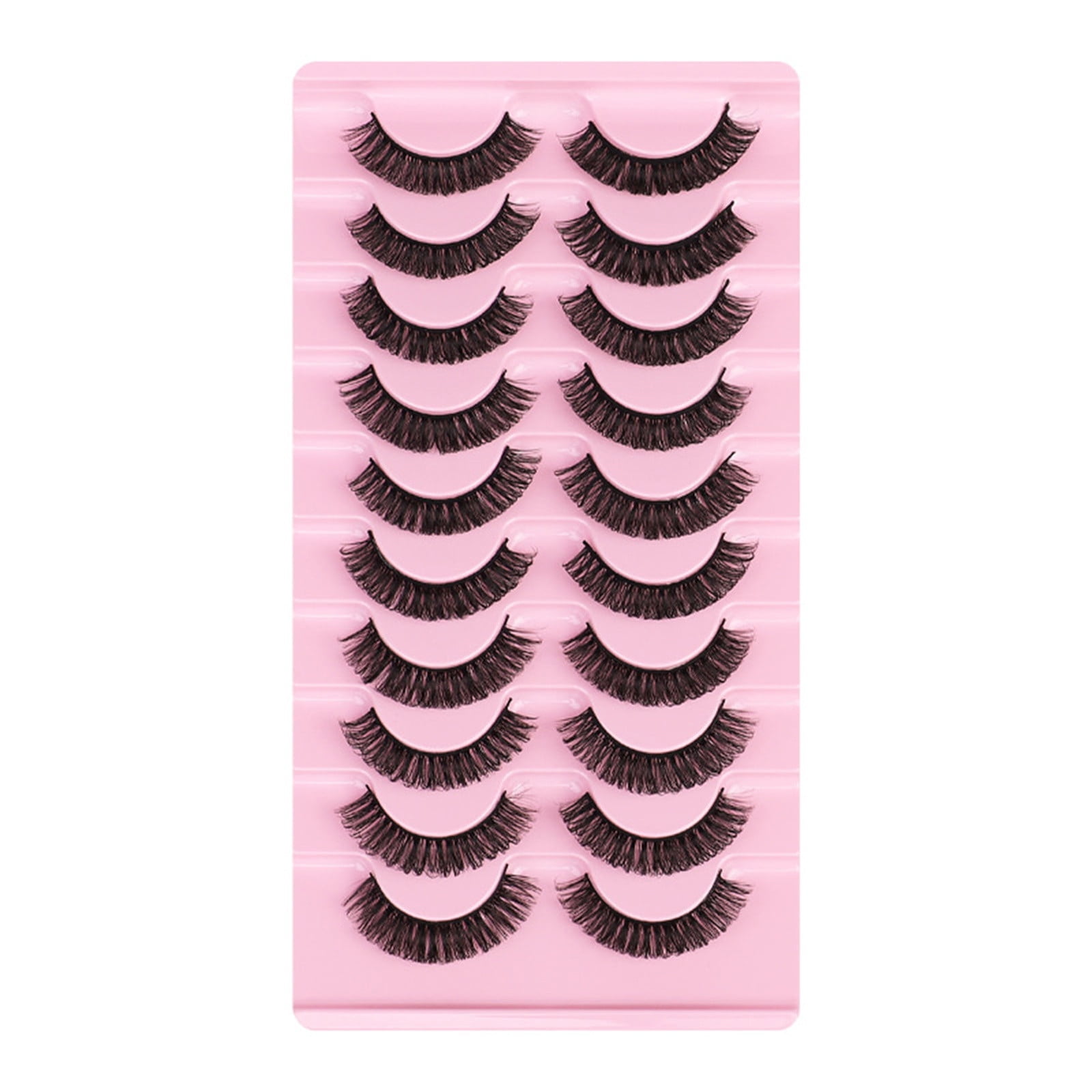 BEBUTTON 10 Pairs Reusable Self Adhesive Eyelashes Natural Thick False ...