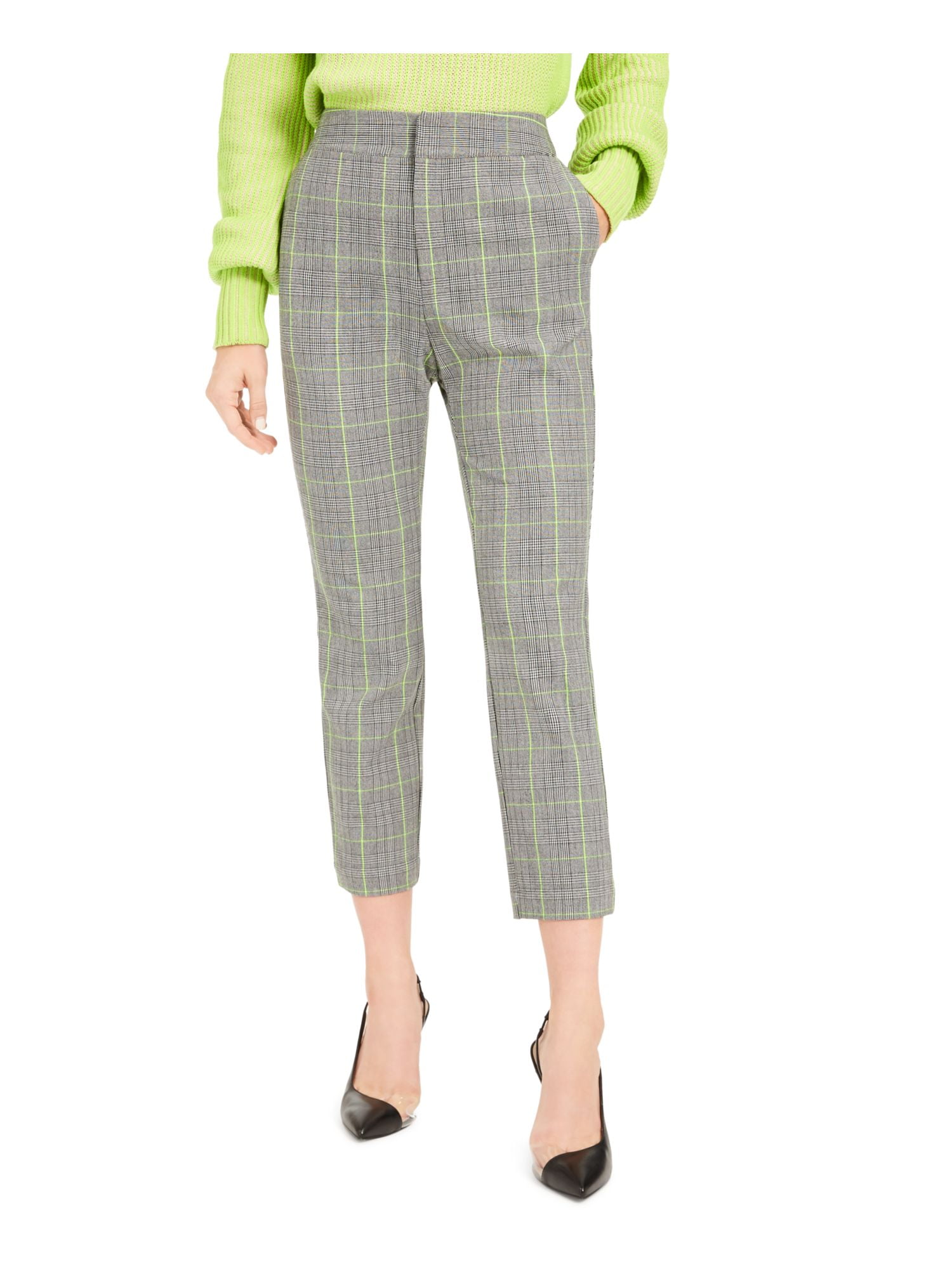 BECCA TILLEY X BAR III Womens Gray Plaid Straight leg Pants 0 - Walmart.com