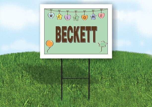 BECKETT WELCOME BABY GREEN 18 in x 24 in Yard Sign Road Sign with Stand ...