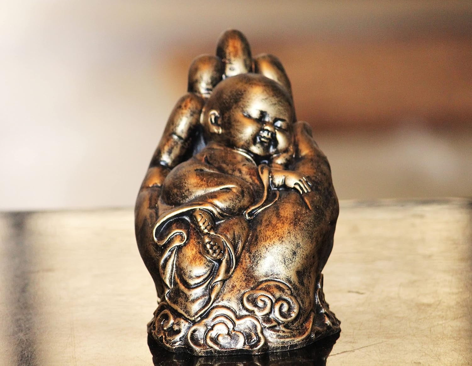 BECKON VENTURE Resin Laughing Buddha for Money and Wealth and Good Luck StatueShowpieceIdol for ...