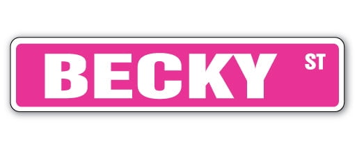 BECKY Street Sign Childrens Name Room Sign | Indoor/Outdoor | 36" Wide ...