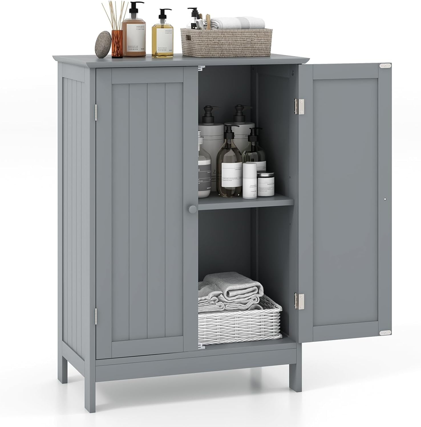 BECOMFORT Bathroom Storage Cabinet, Freestanding Floor Cabinet with ...