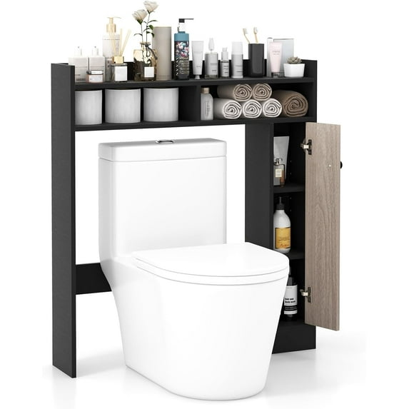 BECOMFORT Over The Toilet Storage Cabinet, Wooden Bathroom Space Saver ...