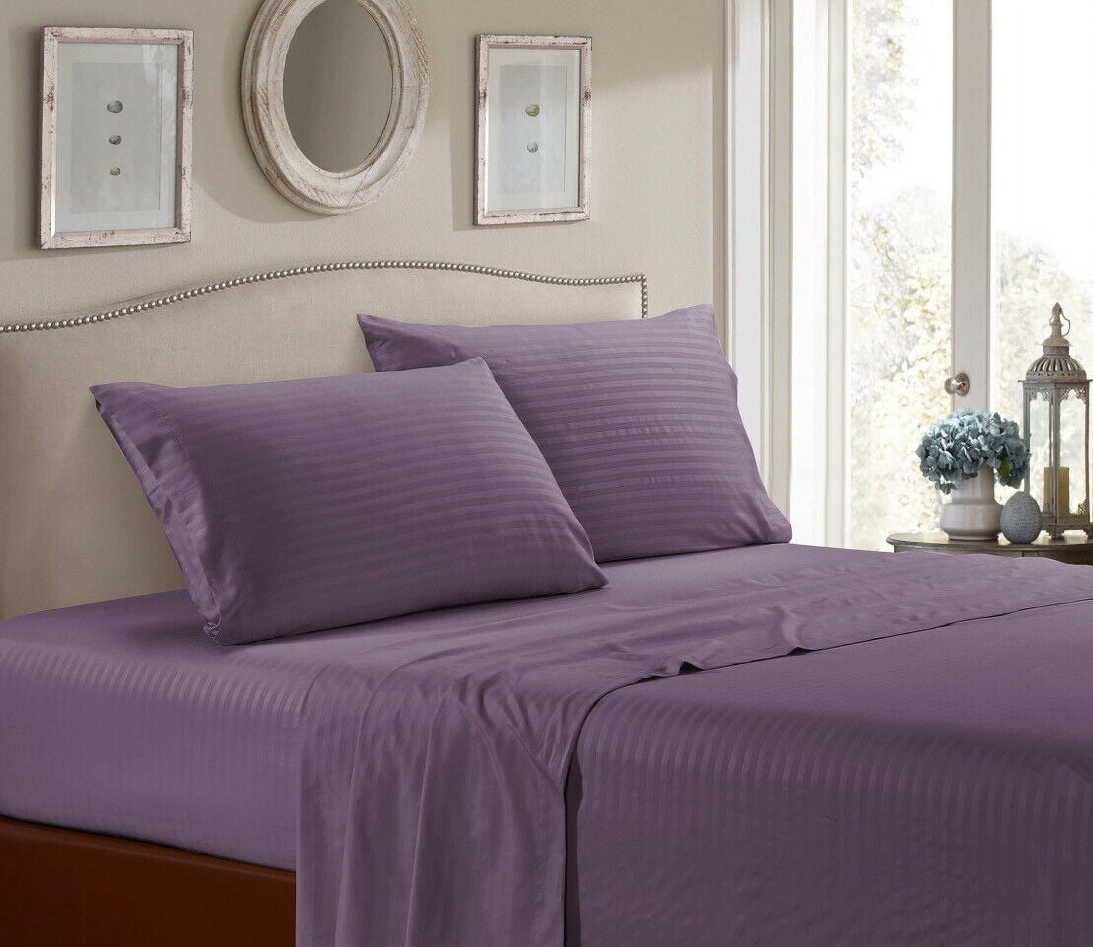 BED SHEETS 1800 Count Cotton Satin Feel Dobby Stripe - Assorted colors ...