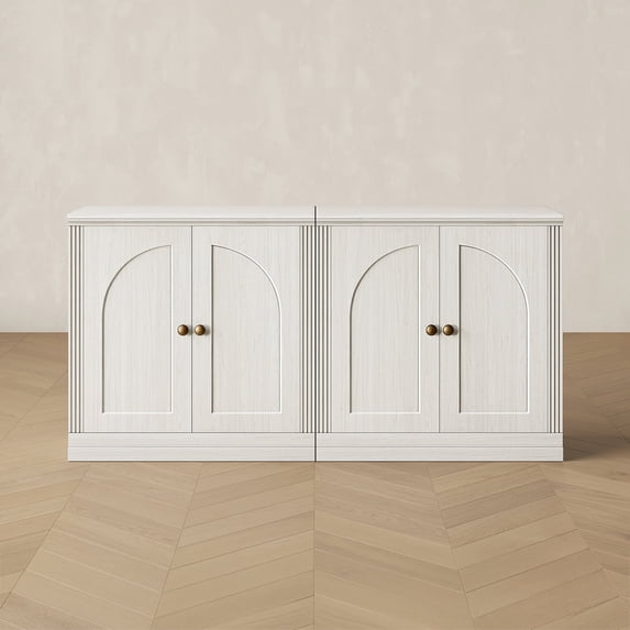 BEDEEP 63" Storage Cabinet Set of 2 with Doors & Shelves, Modular ...