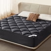Bamboo Mattress Topper, Queen Size，Pillow Top Pad for Back Pain Relief ...