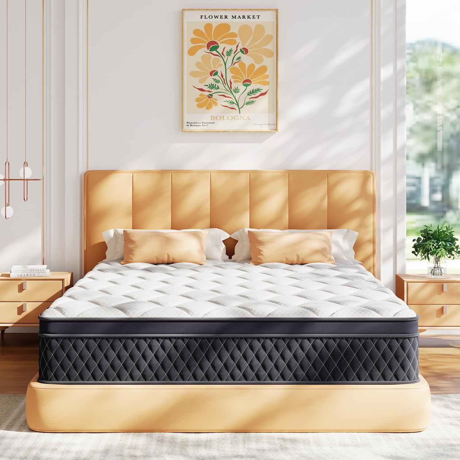 BEDTTER 12 Inch Cal King Mattress,Memory Foam Hybrid Mattress in a Box ...