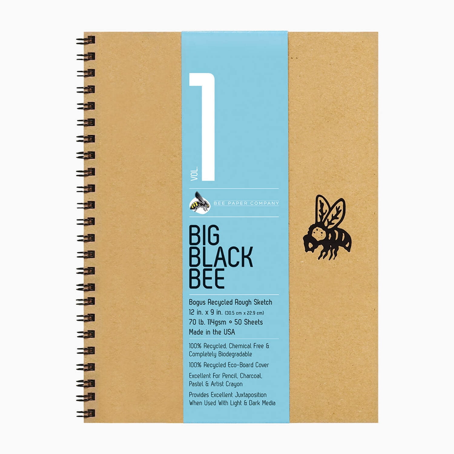 Bee Paper Big Black Bee Brown Bogus Recycled Rough Sketch Journal ...