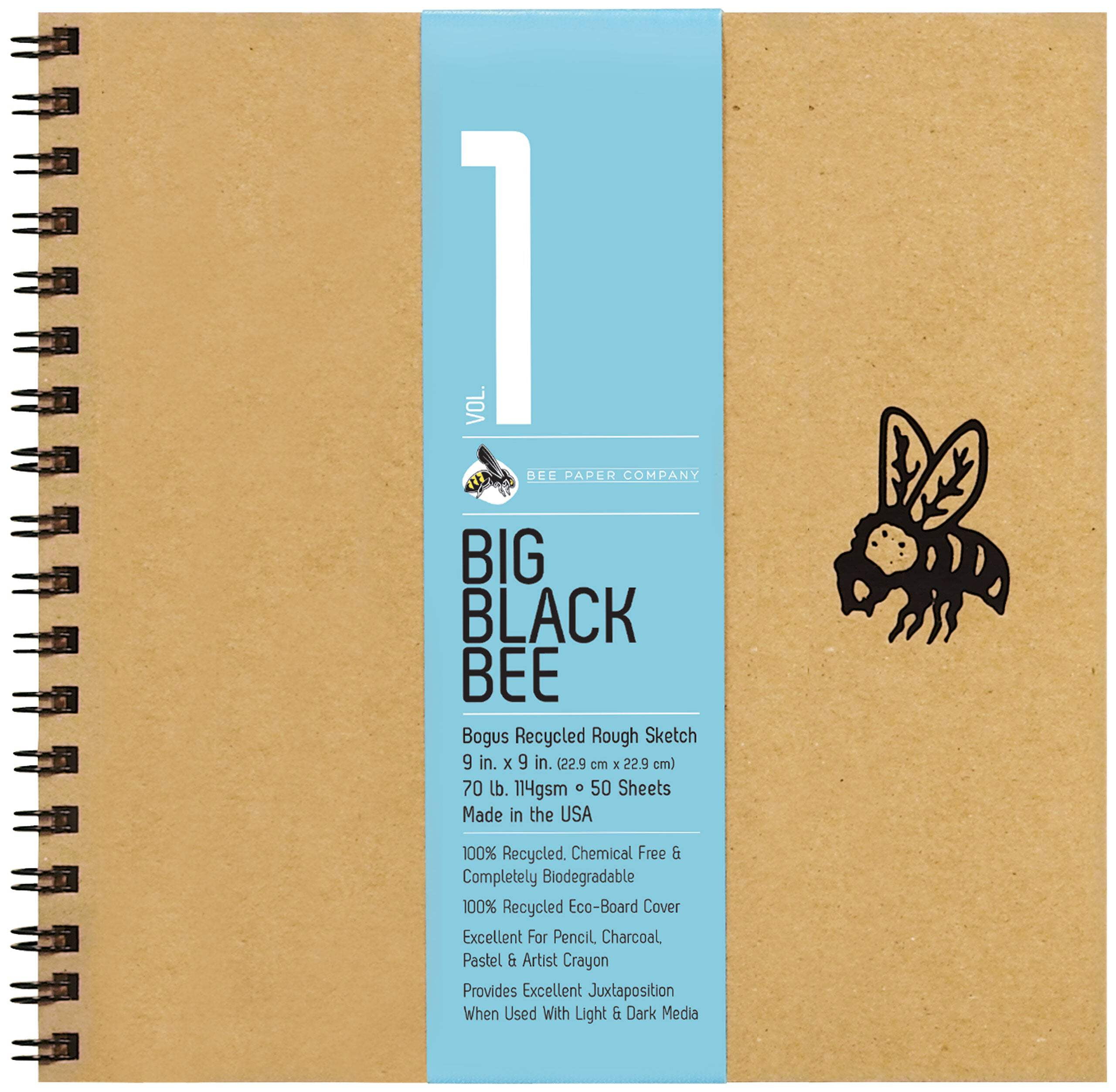 Bee Paper Big Black Bee Brown Bogus Recycled Rough Sketch Journal ...