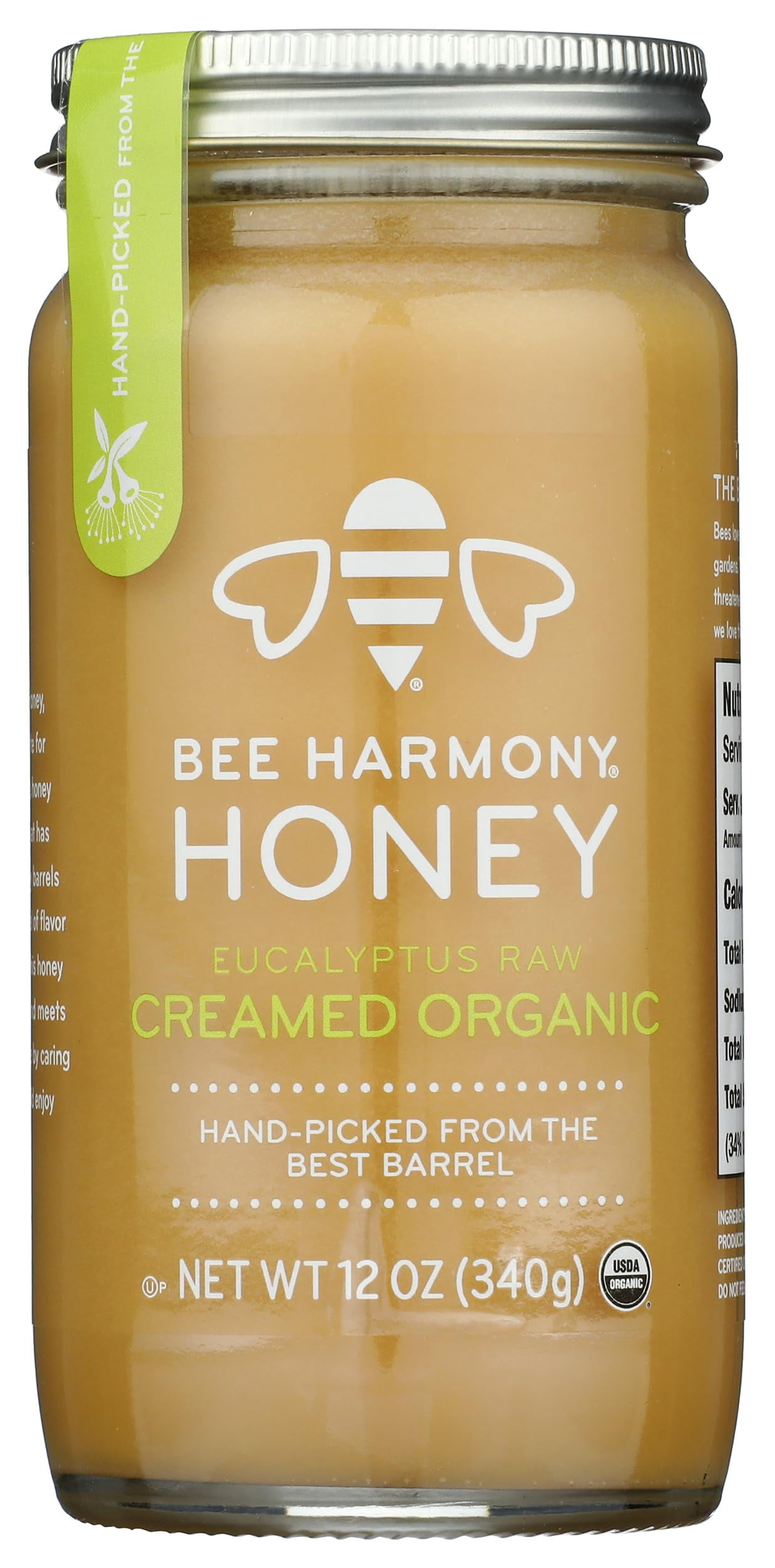 BEE HARMONY Organic Eucalyptus OKA4 Raw Creamed Honey, 12 OZ - Walmart.com