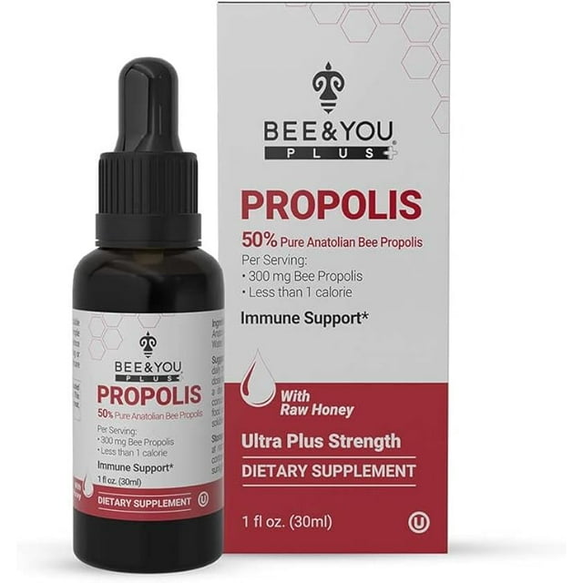 BEE&You, Propolis Liquid Extract Drops, 50% Pure Propolis, Ultra Plus ...