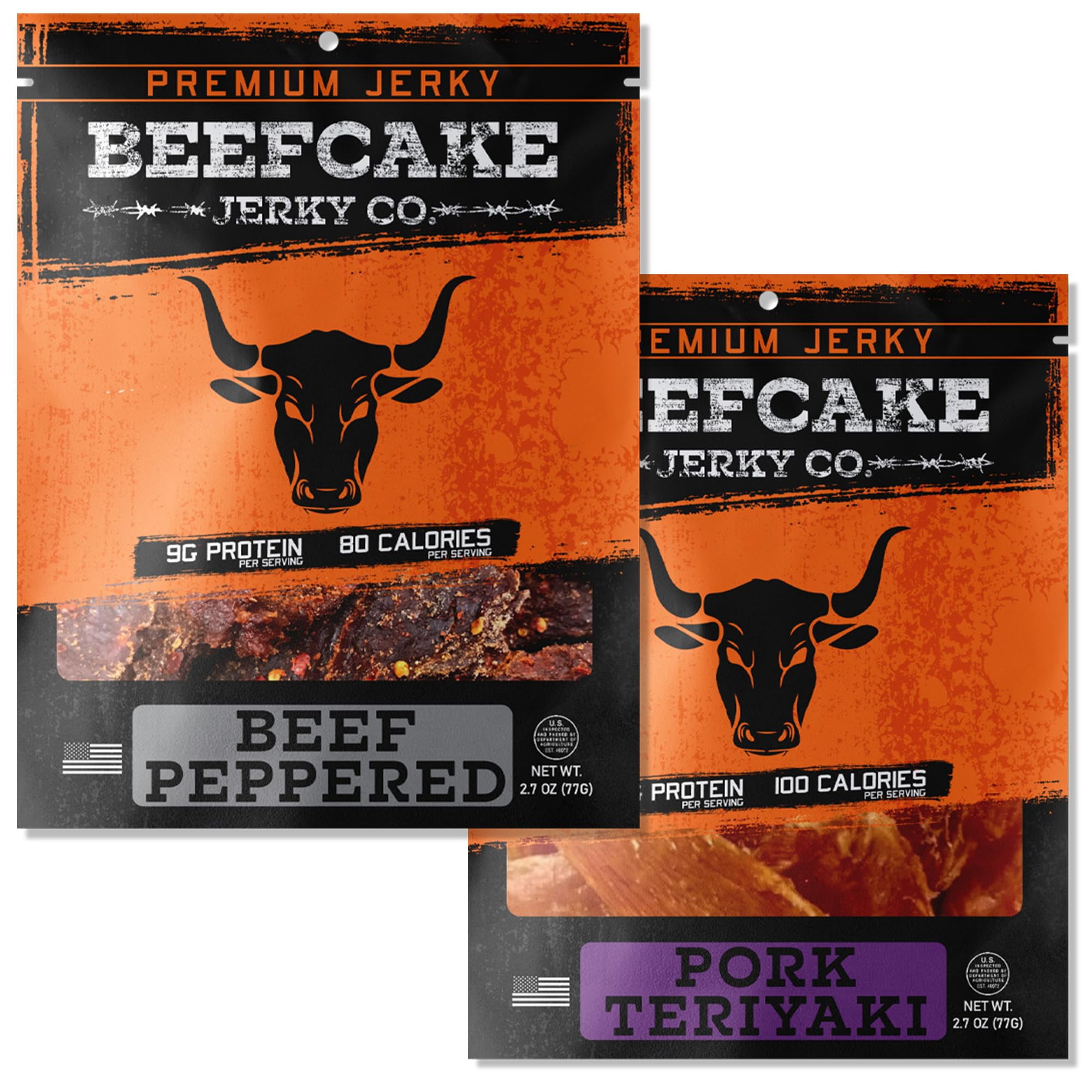 BEEFCAKE Jerky Pork Lover Variety Pack, Beef Jerky Signature Beef ...