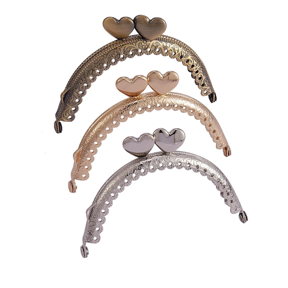 BEEFLYING 3 Pieces 3 Colors Purse Clasp Frames Handles Wallet Kiss ...