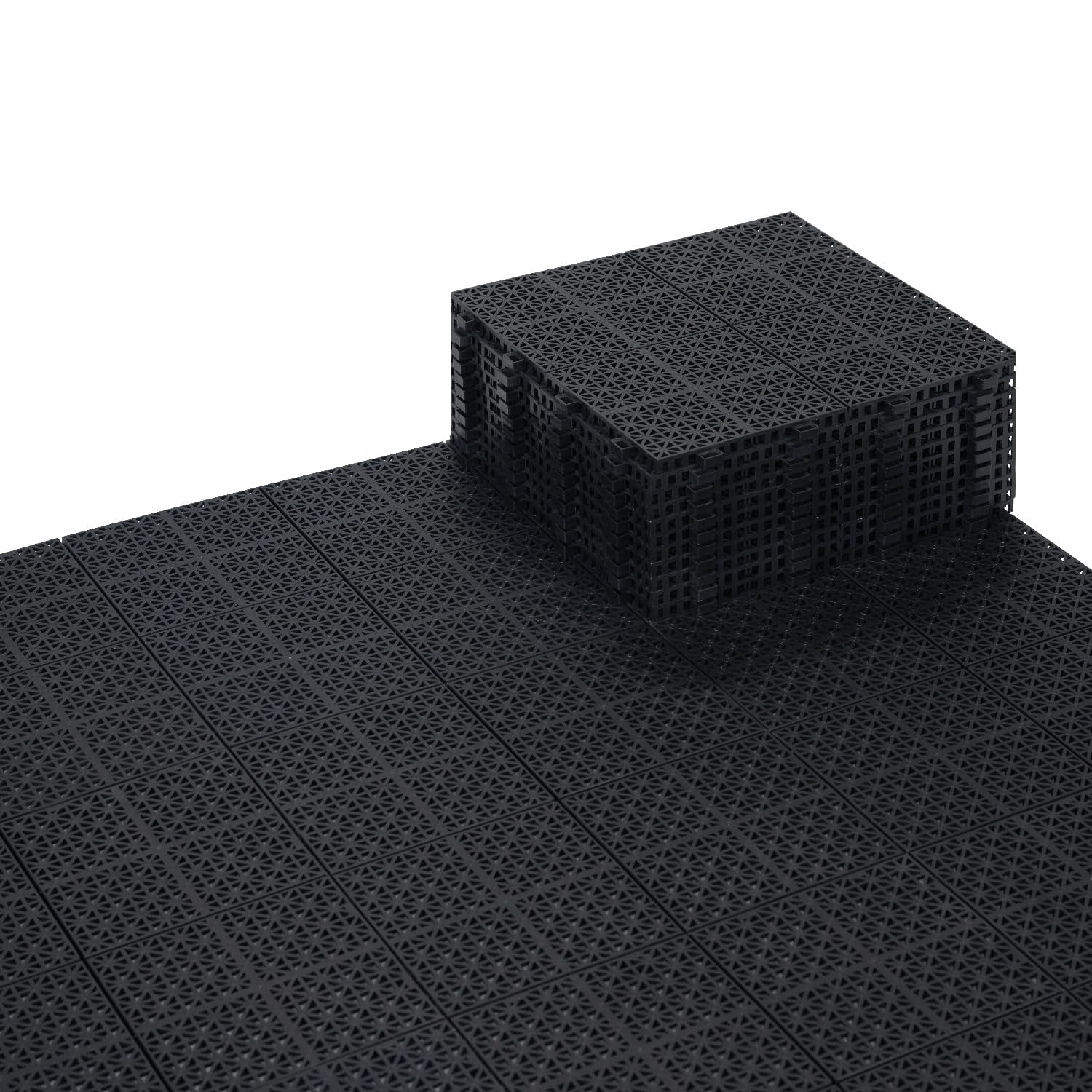 BEEFURNI Interlocking Floor Tiles (12PCS) 12" x 12", Plastic Deck Tiles ...