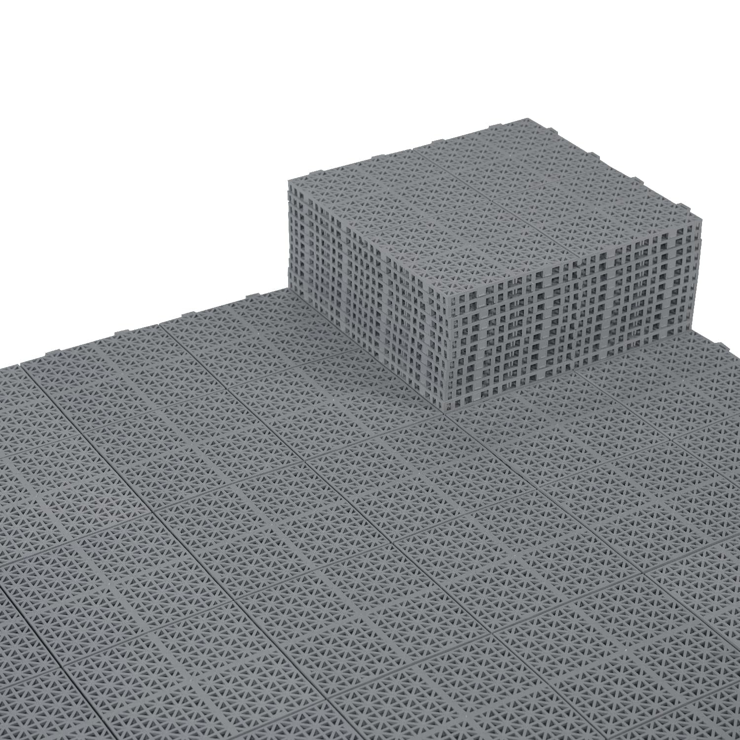 BEEFURNI Interlocking Floor Tiles (12PCS) 12" x 12", Plastic Deck Tiles ...