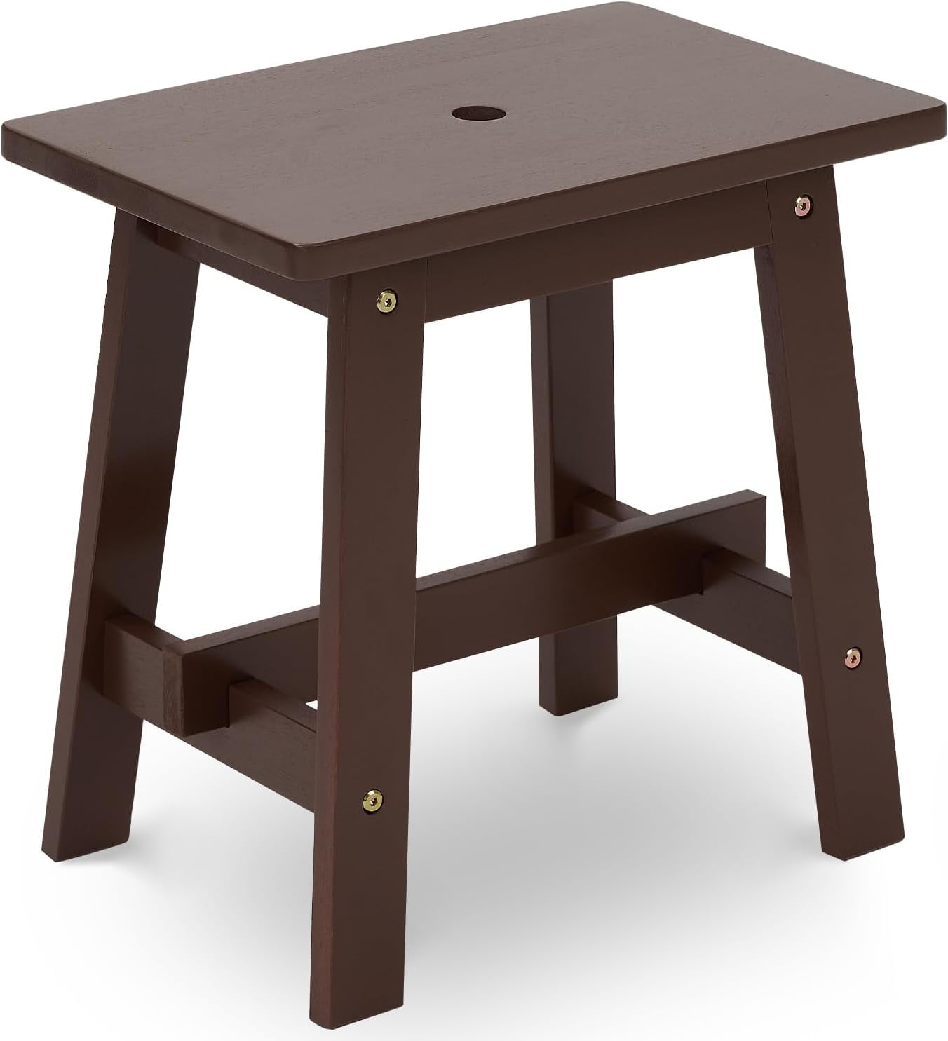 BEEFURNI Rectangular Acacia Wood Stool, Small Bench Seat, 18 Inch Stool ...