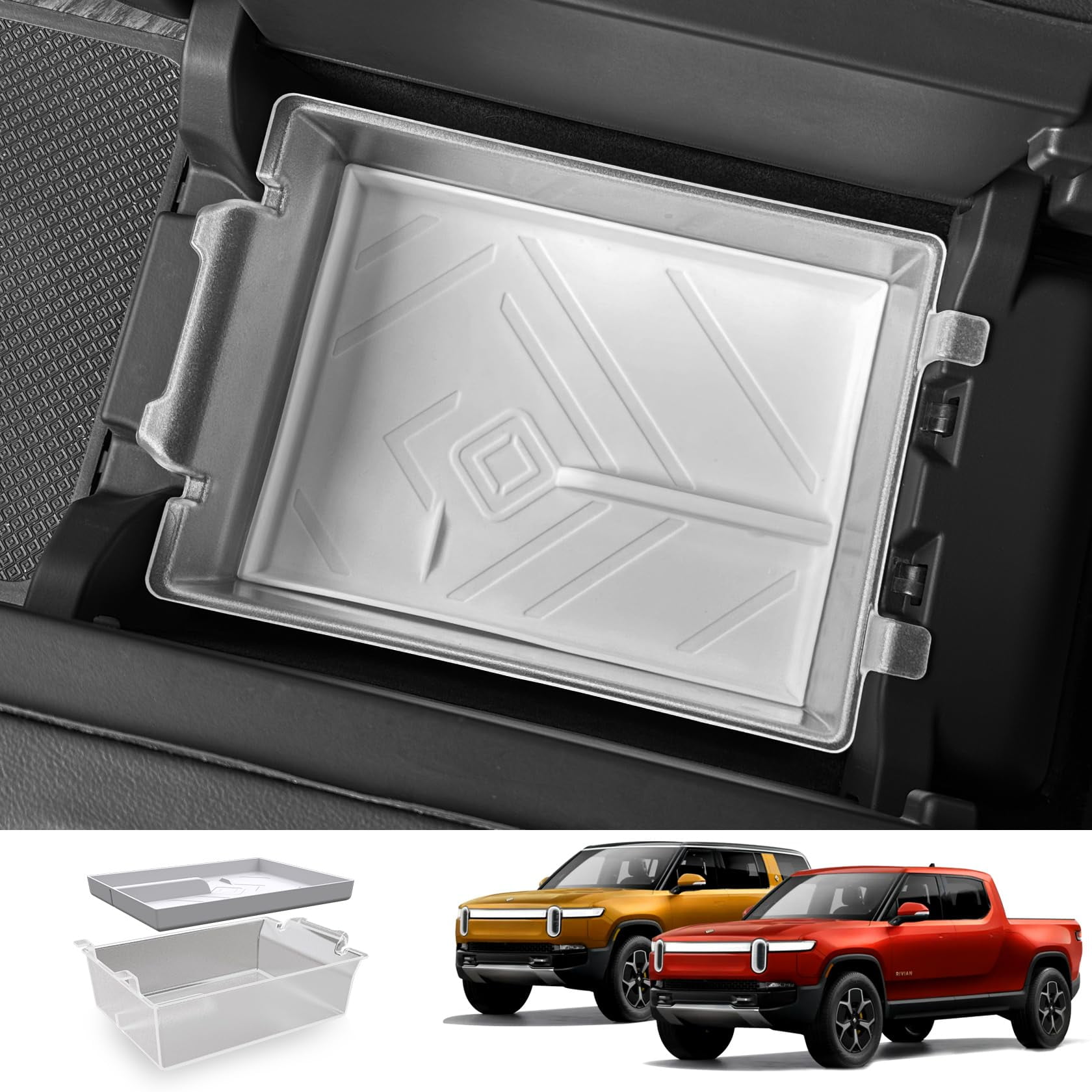 BEEGROW Center Console Organizer CM31 for Rivian R1T/R1S Accessories ...