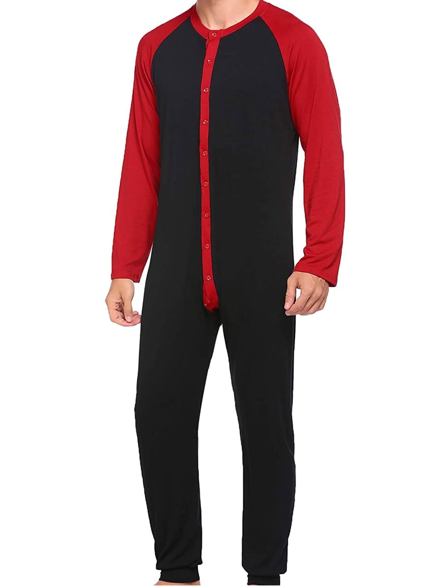 BEELADAN Mens Onesie Pajamas One Piece Pajama with Butt Flap Sleepwear ...