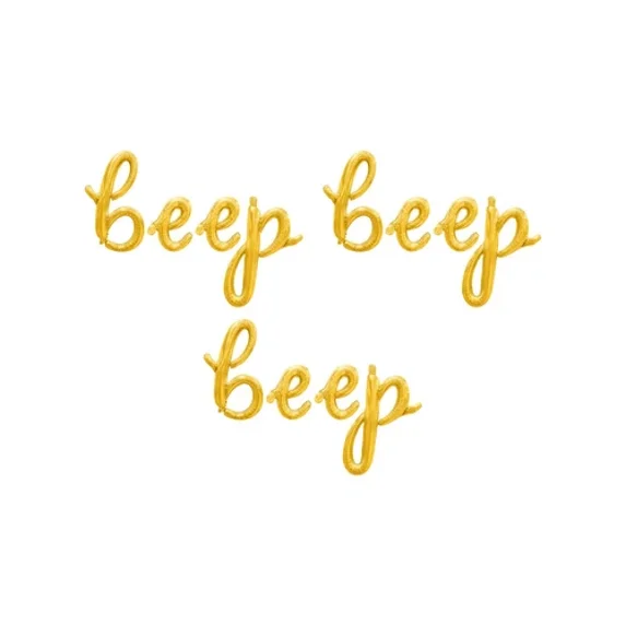 BEEP BEEP BEEP Cursive Script Letter Balloon Banner - Birthday Party ...