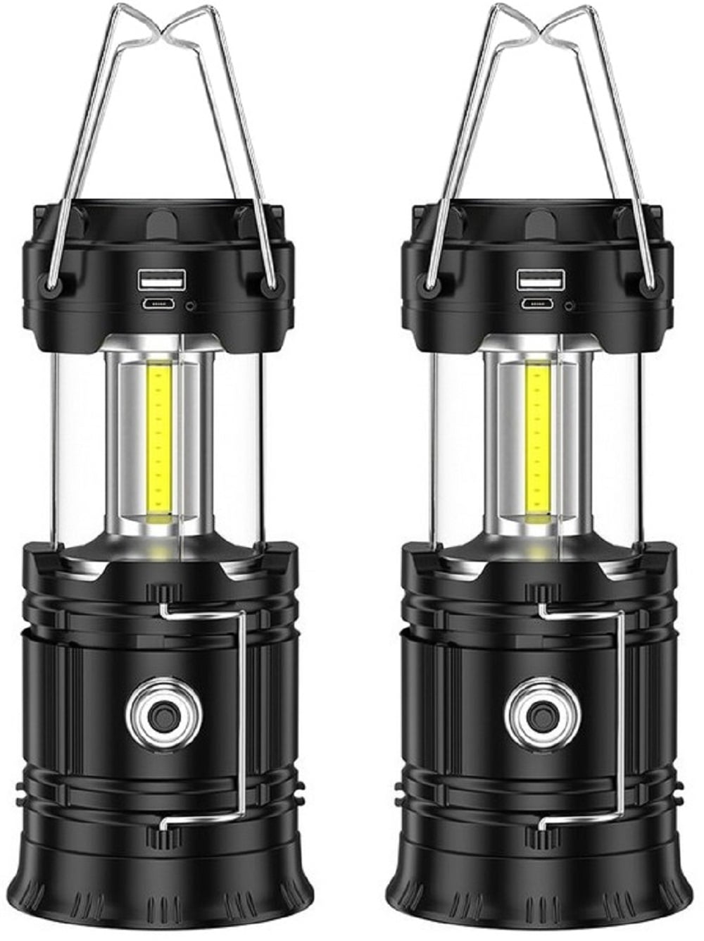 BEEPRINCESS 2-Pack LED Camping Lanterns, USB Rechargeable, COB Bright ...