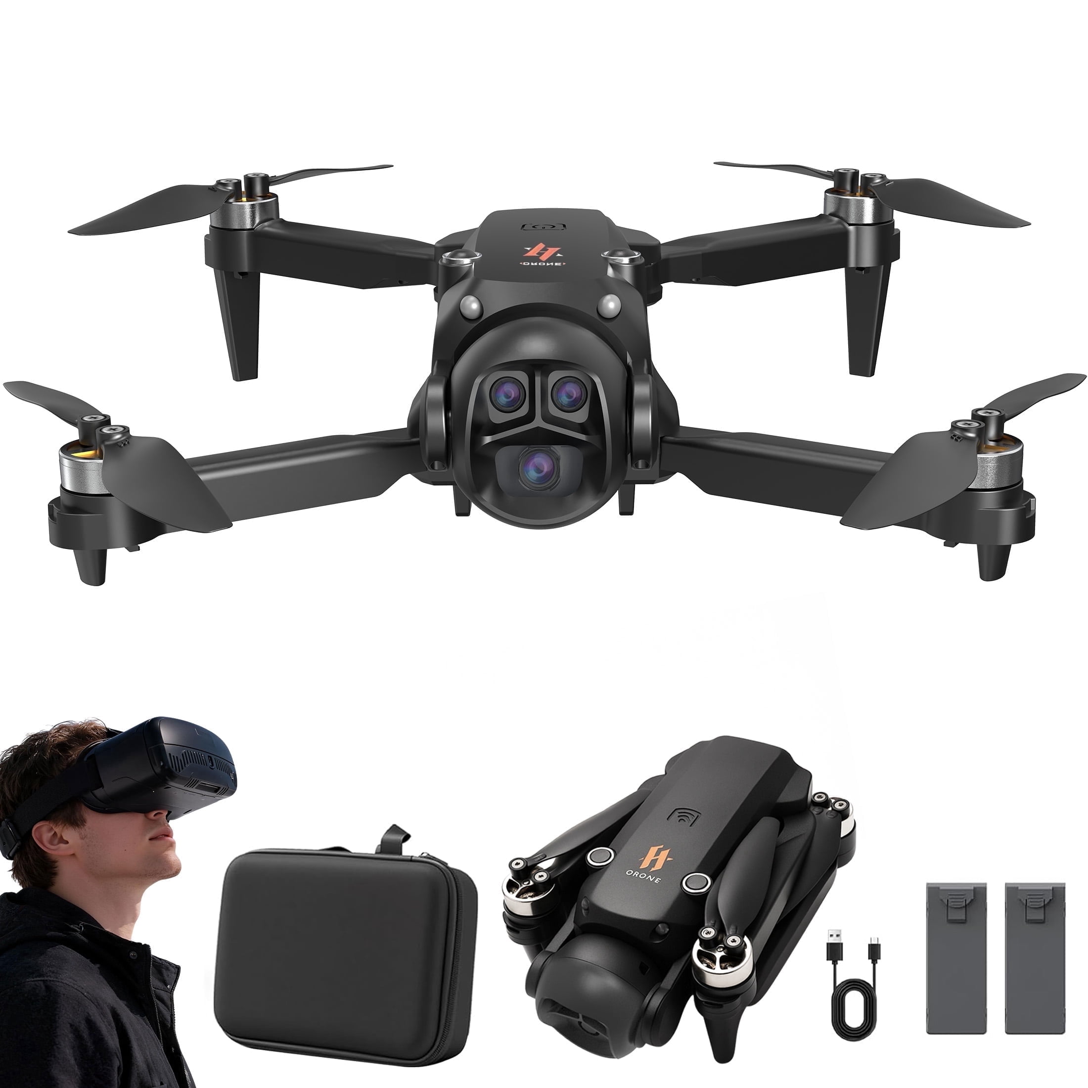 BEEPRINCESS Drone with Camera for Adults Kids, VR Glasses, Brushless ...