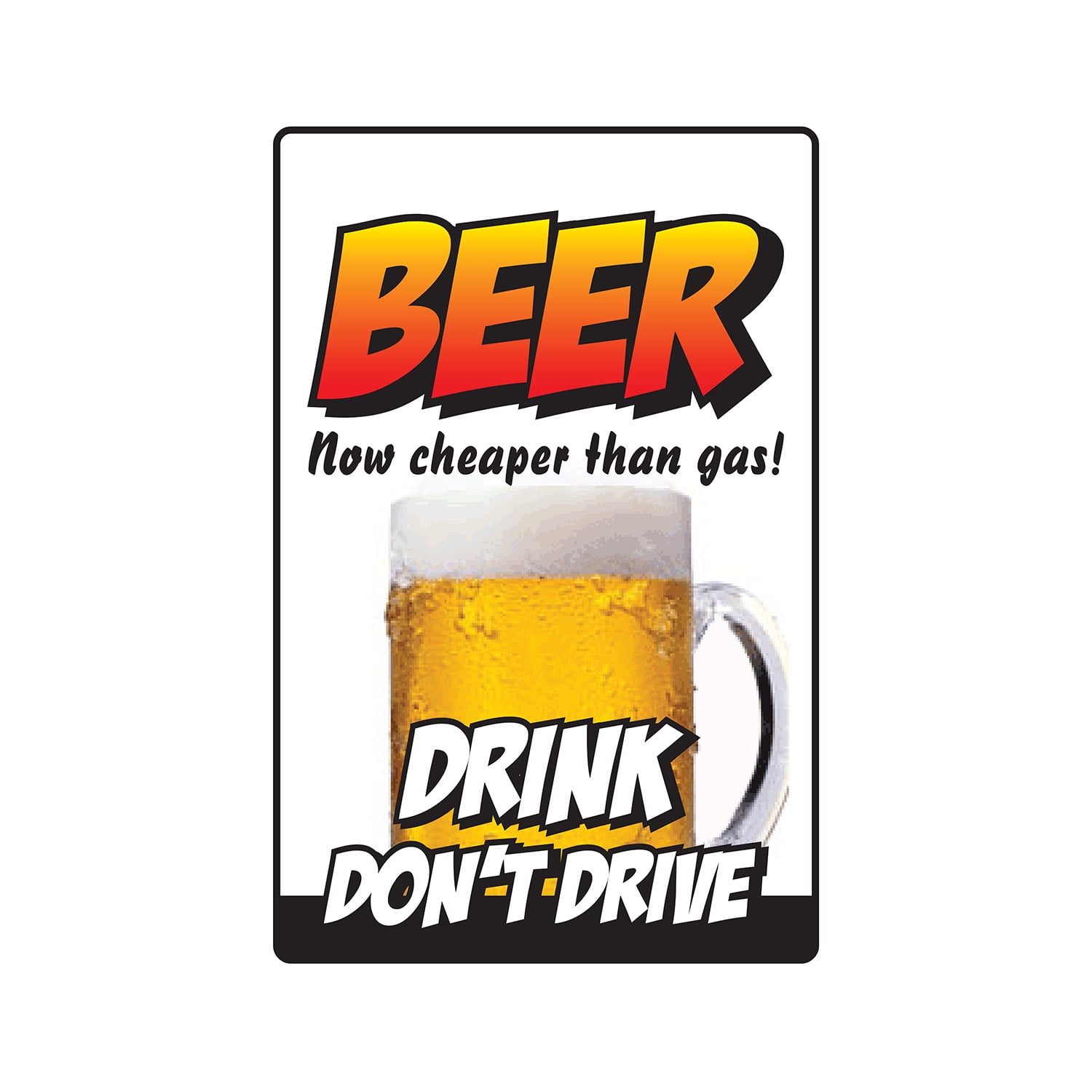 BEER CHEAPER THAN GAS Aluminum Sign parking alcohol brew drinker bar ...