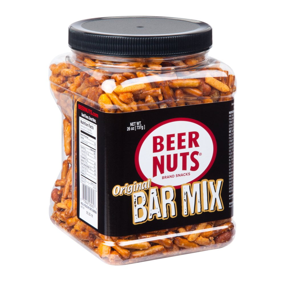 BEER NUTS Original Mix - 26 oz Jar, Pretzels, Cheese & Sesame Sticks ...