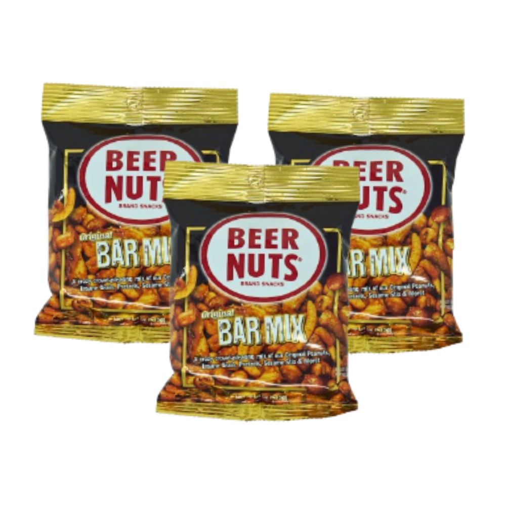 BEER NUTS Original Bar Mix 4oz, Pack of 3 | Crunchy Snack Mix with ...