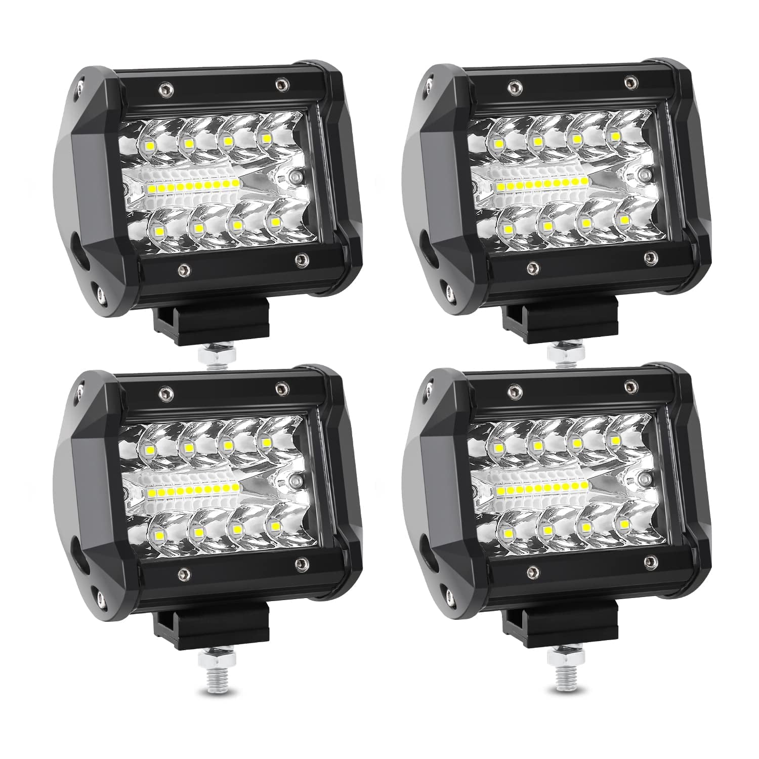 BEEYEO LED Light Pods, CM31 4 Inch LED Light Bars 4PCS 120W 12000LM ...
